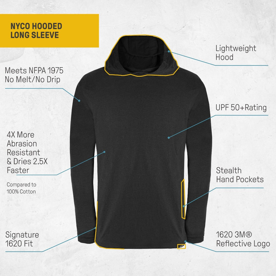 The 1620 NYCO Hooded Long Sleeve | UPF 50+ | Made in the U.S.A. - 1620 ...